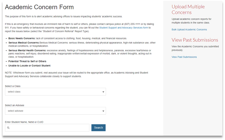 Academic Concerns Overview