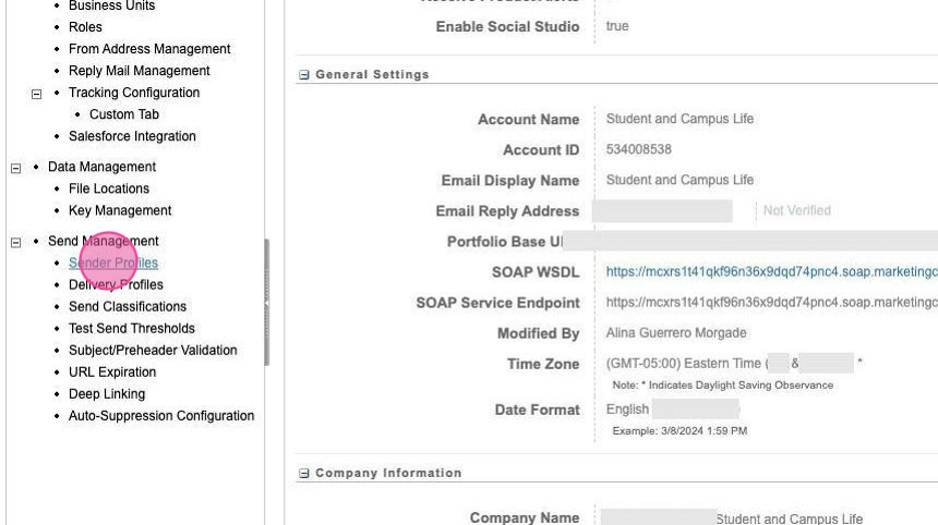 Create a Sender Profile in Marketing Cloud